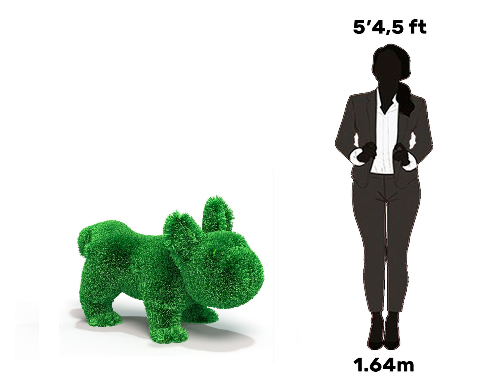 Faux Grass French Bulldog Garden and Yard Decoration Topiary: Outdoor ...