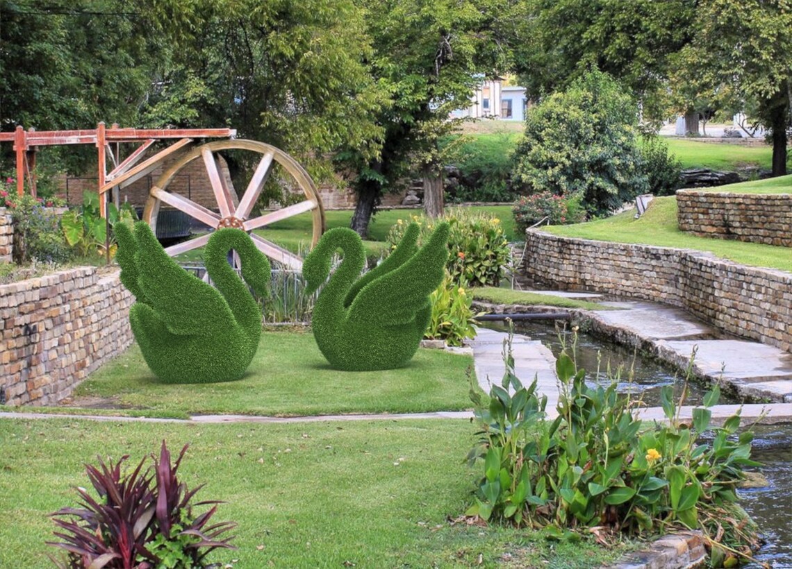 Outdoor Animal Swan Topiary Green Figures 65 Covered in - Etsy