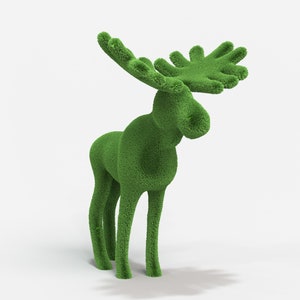 Outdoor Moose Topiary Green Figures Covered in Artificial Grass ...