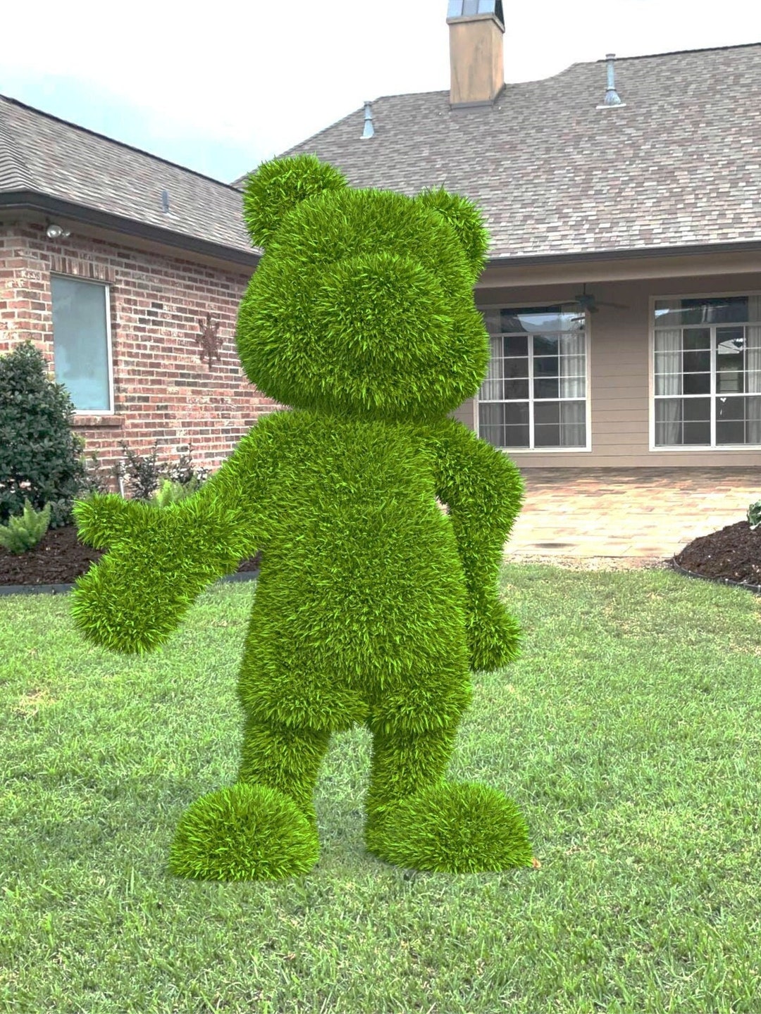 Faux Grass Bear Garden and Yard Decoration Topiary: Outdoor Green ...