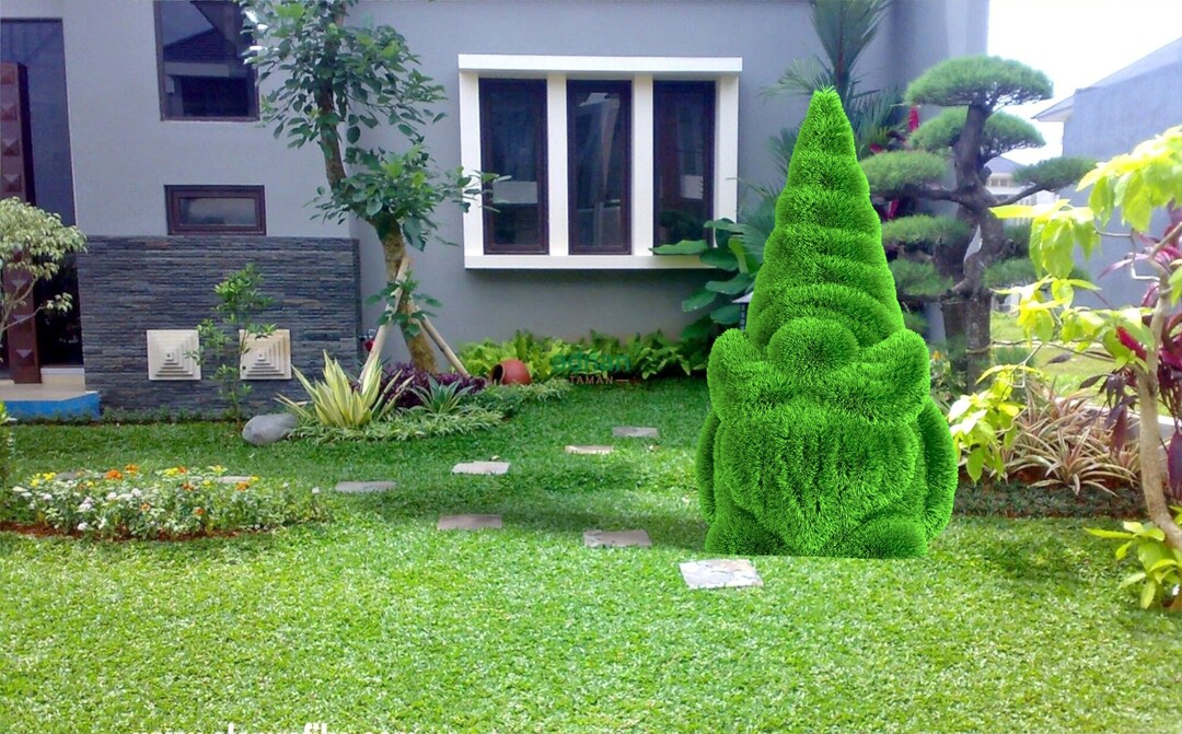 Faux Grass Gnome Garden and Yard Decoration Topiary: Outdoor Garden ...