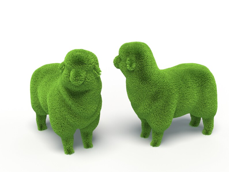 Outdoor Animal Merino Sheep Topiary Green Figures Covered in Artificial ...