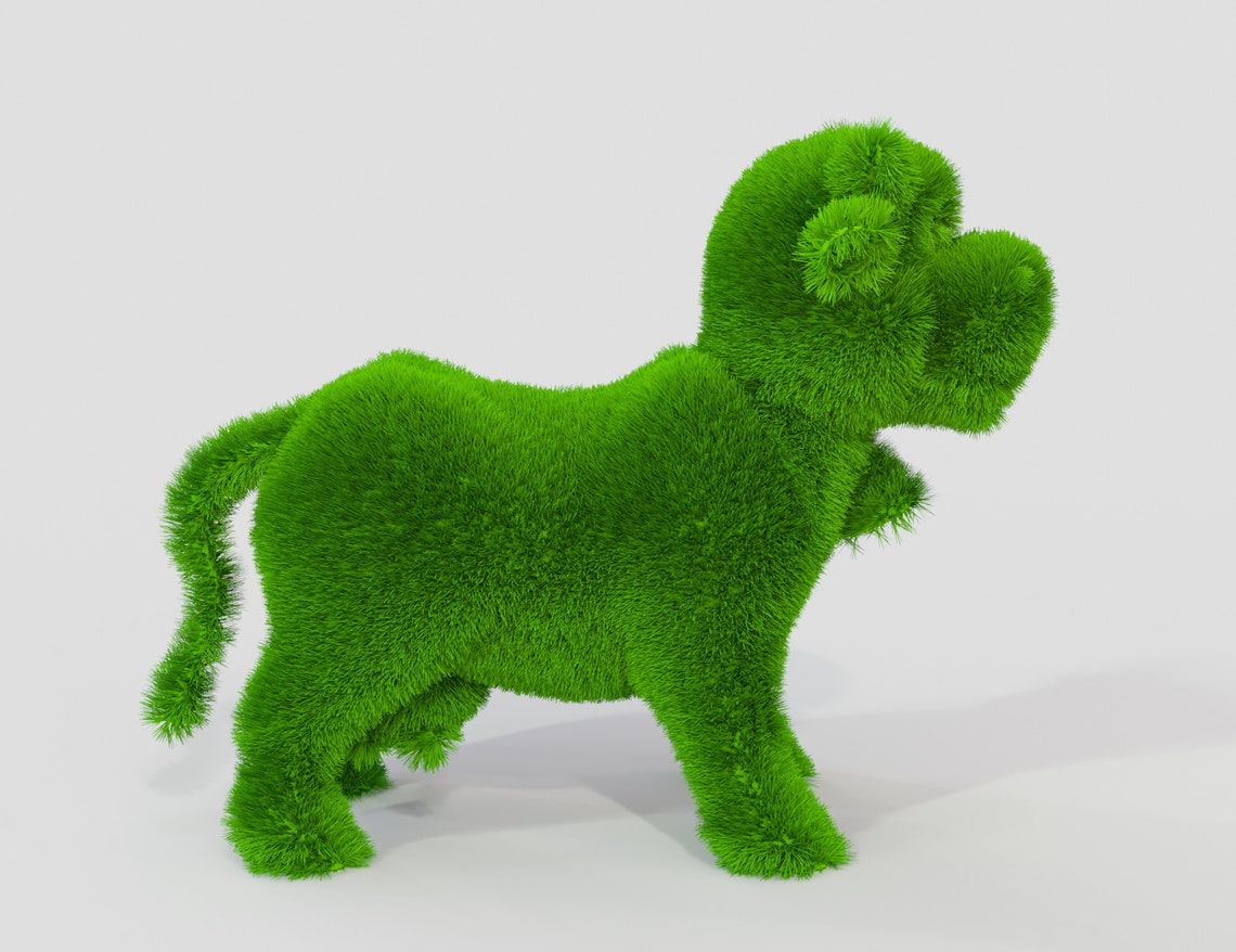 Artificial Grass Cow Topiary: Outdoor Garden Sculpture (l50"x W20"x H39 ...