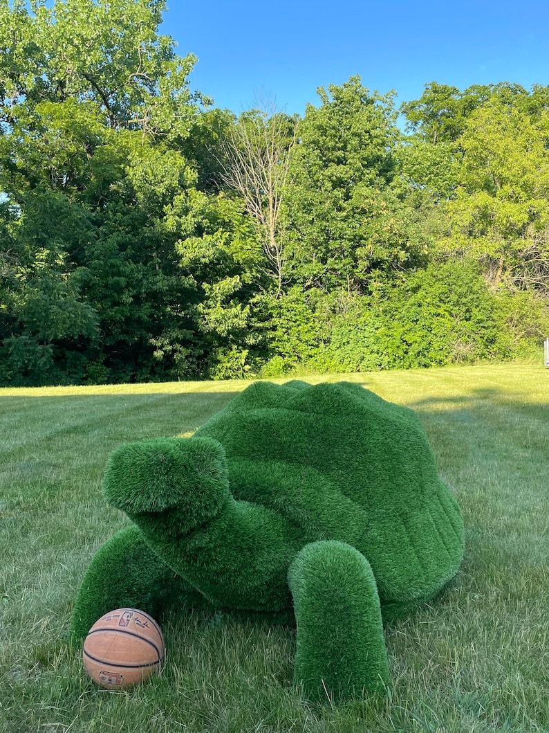 Outdoor Animal Turtle Topiary Green Figures Covered in Artificial Grass ...