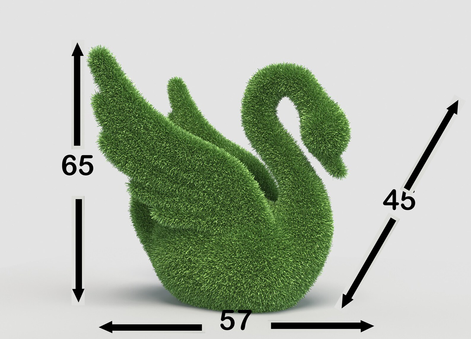 Outdoor Animal Swan Topiary Green Figures 65" Covered in Artificial ...