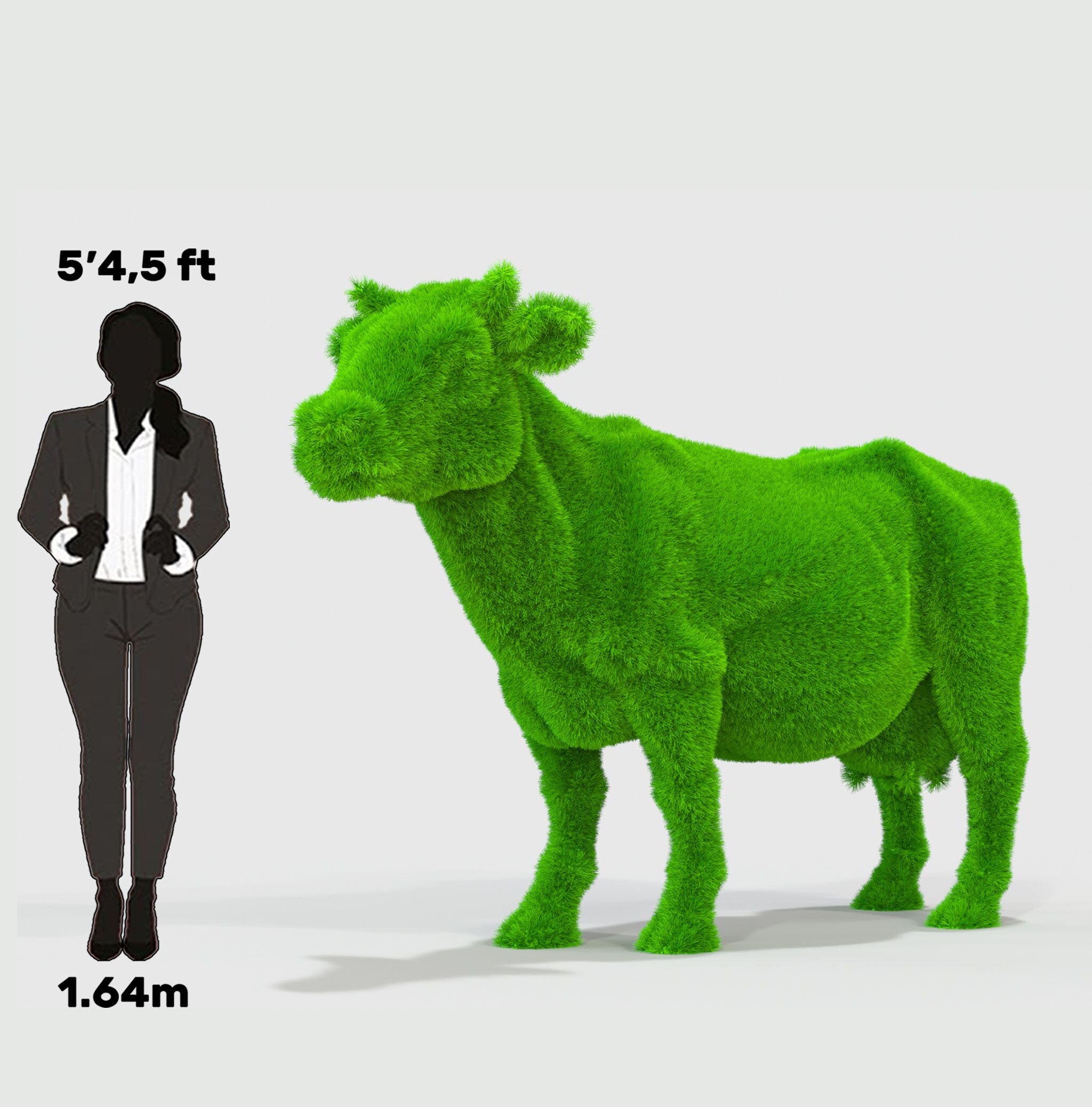 Outdoor Cows Topiary Green Figures Covered in Artificial Grass ...