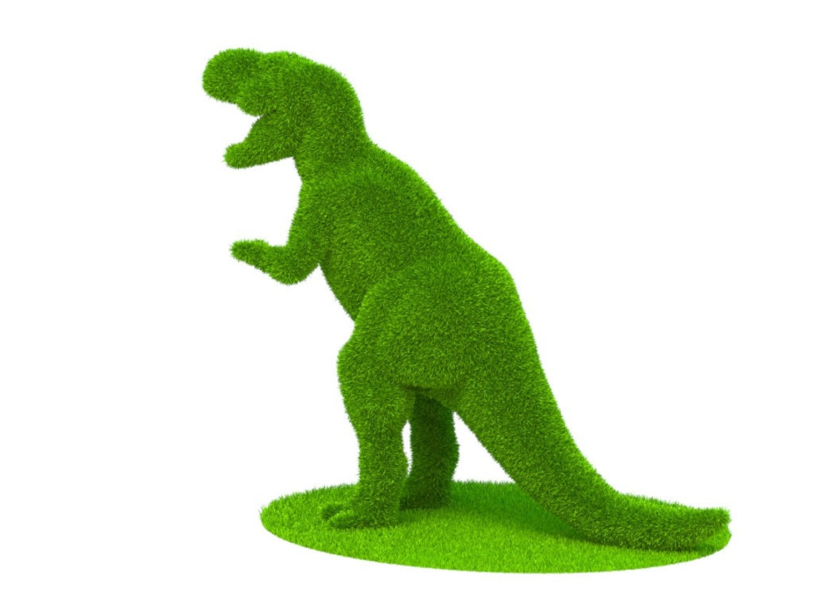 Outdoor Tyrannosaurus Rex T-rex Topiary Green Figures Covered in ...