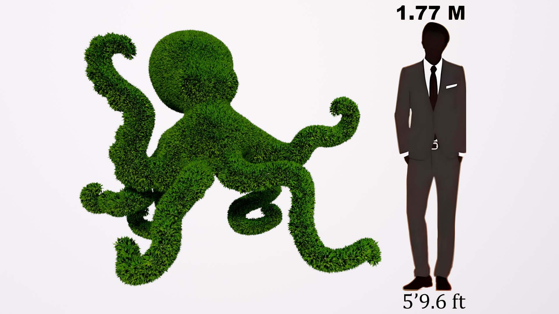 Outdoor Octopus Topiary Green Figures — Decor Factory Studio