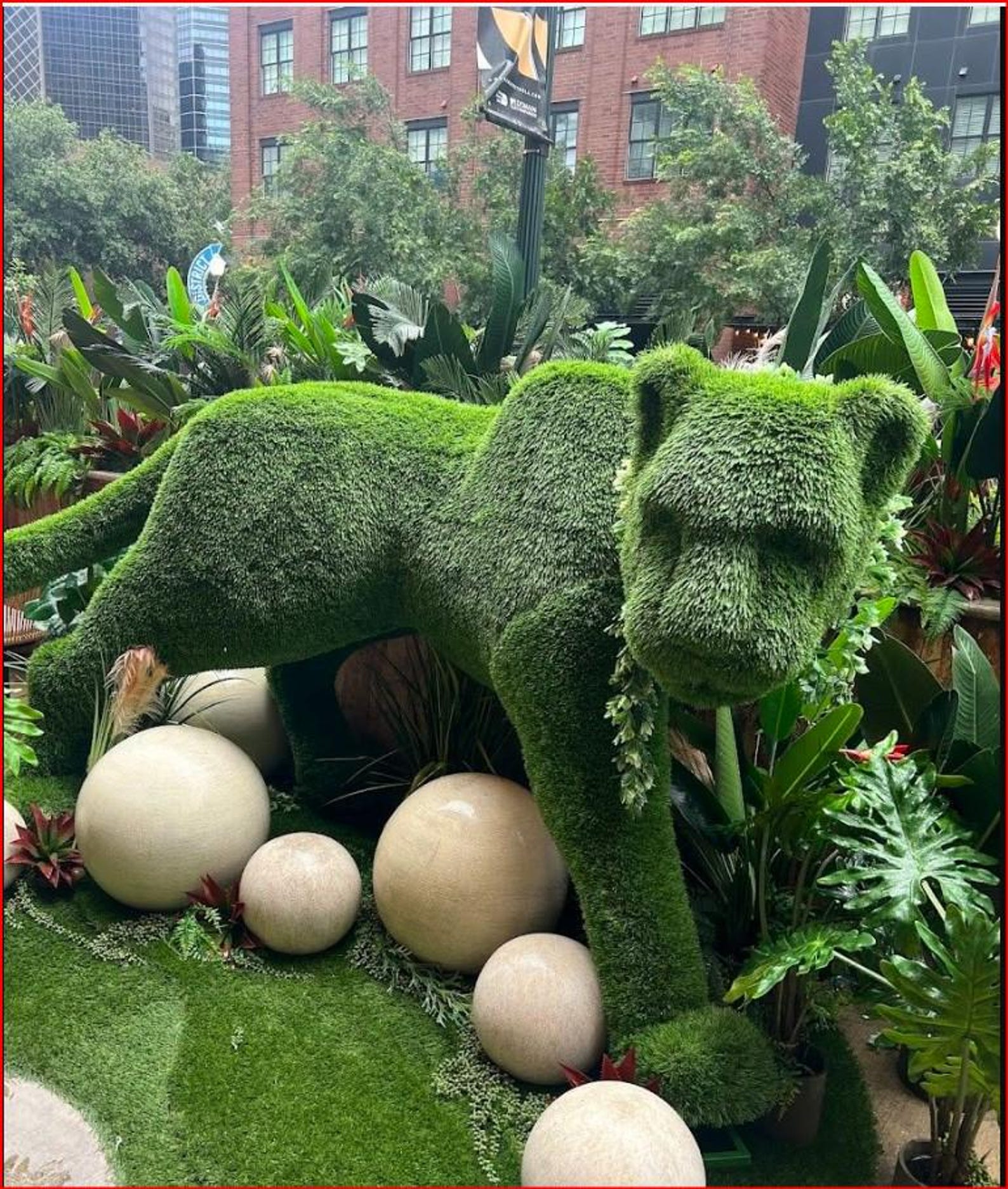 Outdoor Panther Topiary Green Figures Covered in Artificial Grass Great ...