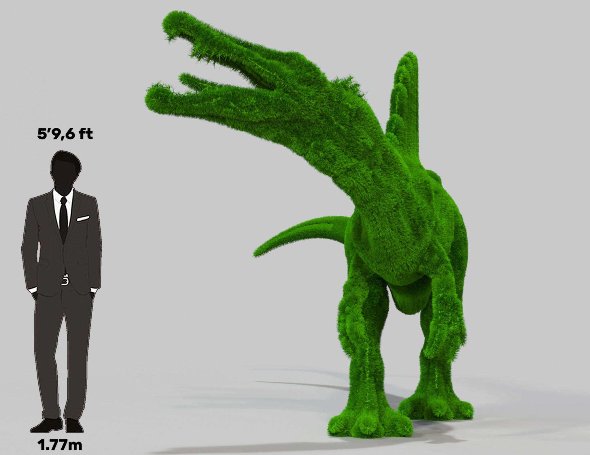 Outdoor Dinosaur Spinosaurus Topiary Green Figures Landscaping ...