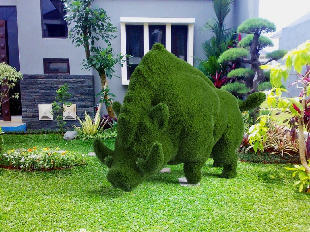 Outdoor Animal Large Boar Topiary Green Figures Covered in Artificial ...
