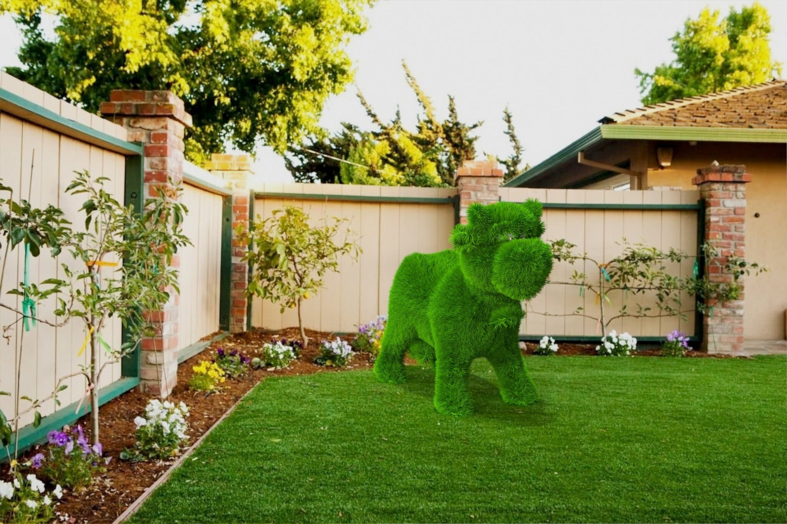Artificial Grass Cow Topiary: Outdoor Garden Sculpture (l50"x W20"x H39 ...