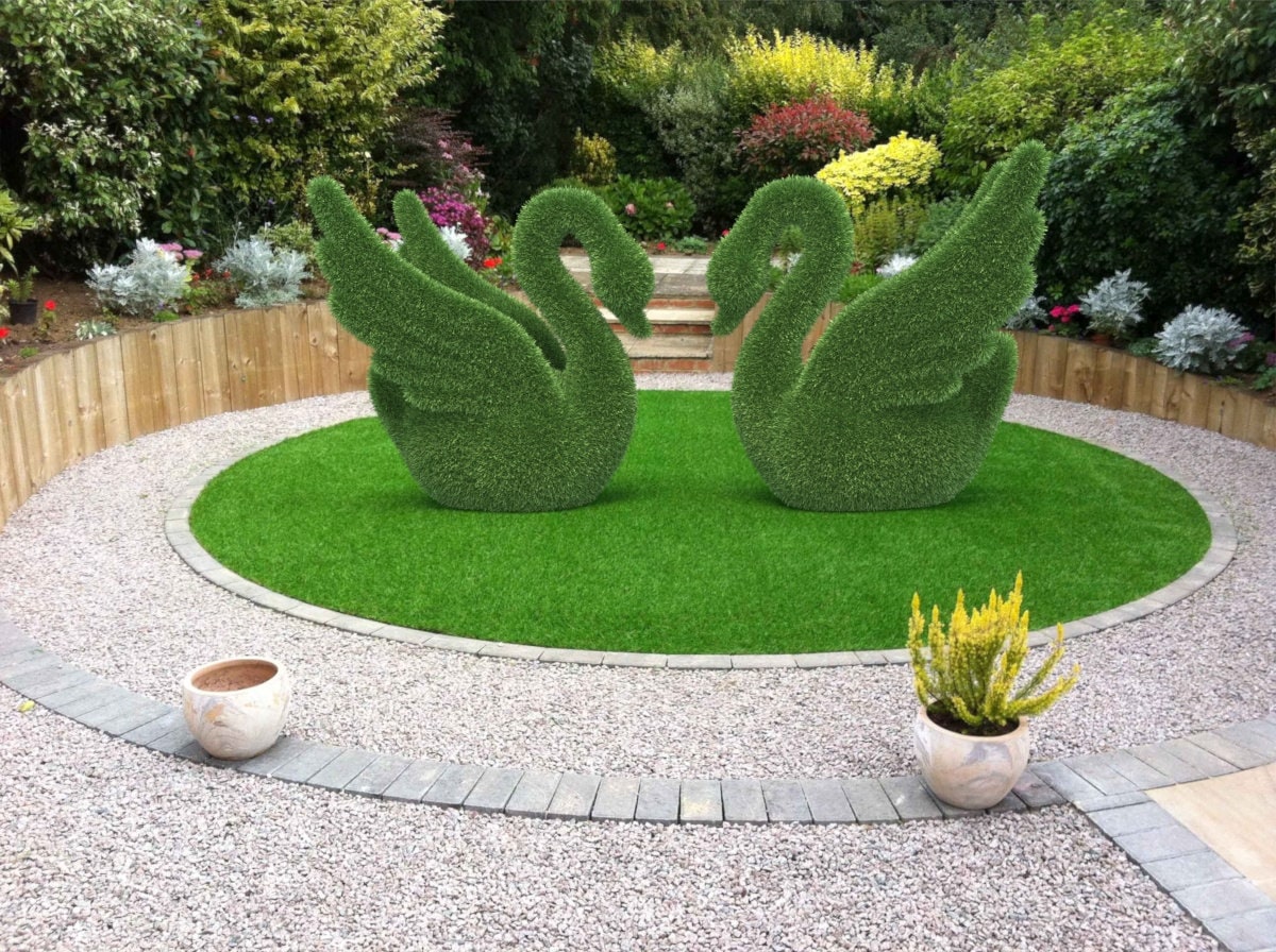 Outdoor Animal Swan Topiary Green Figures 65 Covered in - Etsy