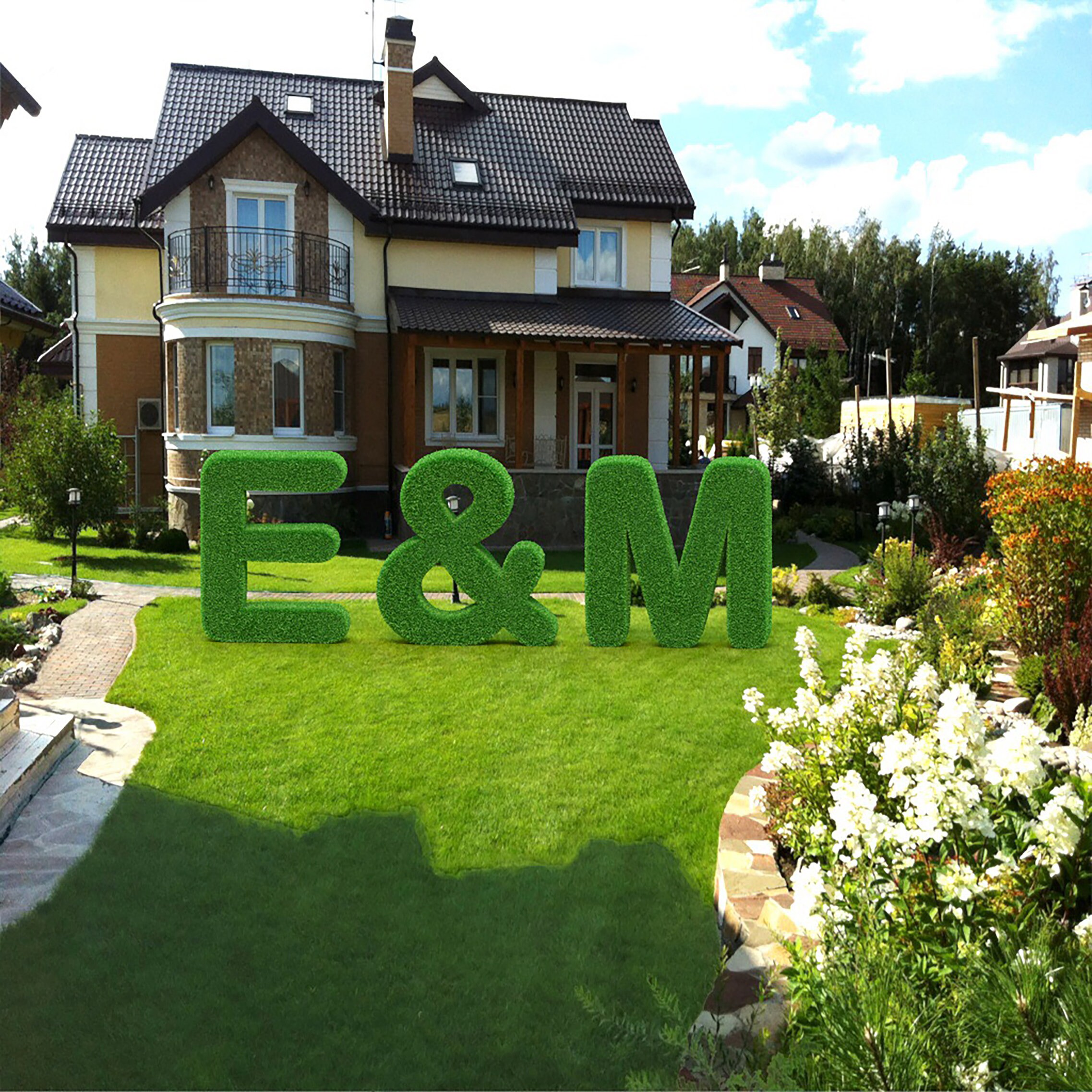 Outdoor 3D Letters and Numbers Topiary Green Figures 48 Covered in ...