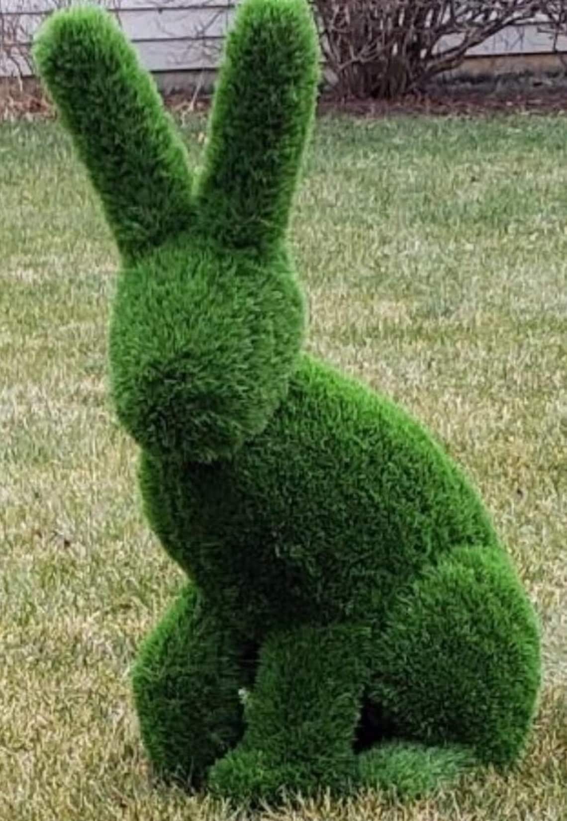 Outdoor Animal Standing Rabbit Topiary Green Figures 43" Covered in ...