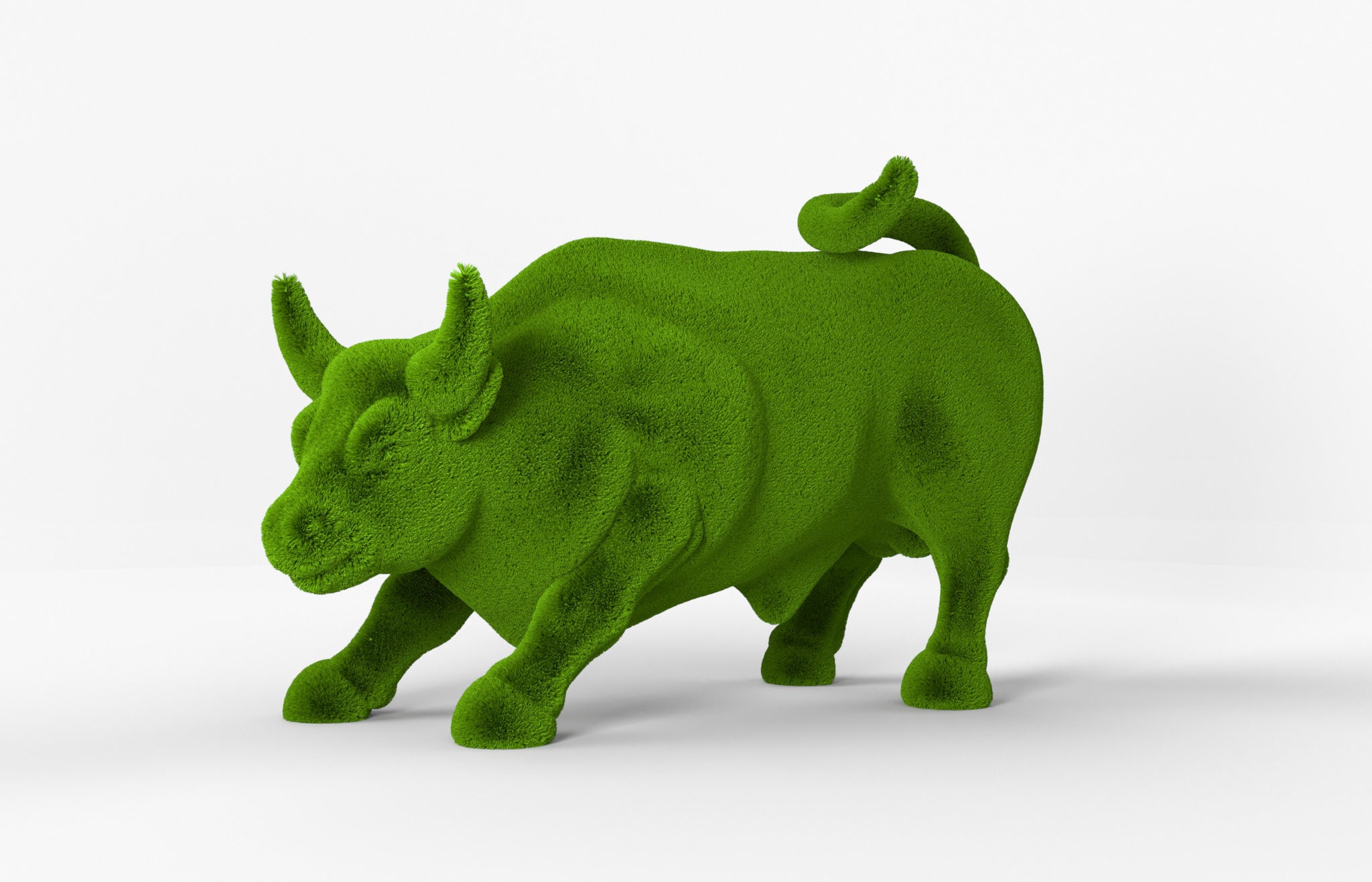 Outdoor Bull Topiary Green Figures Covered in Artificial Grass Great ...