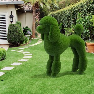 Outdoor Animal Poodle Topiary Green Figures Covered in Artificial Grass ...