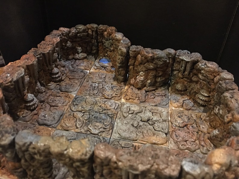 Dungeon Tiles Caverns Starter Set 3d Printed and Painted (includes 4 ...
