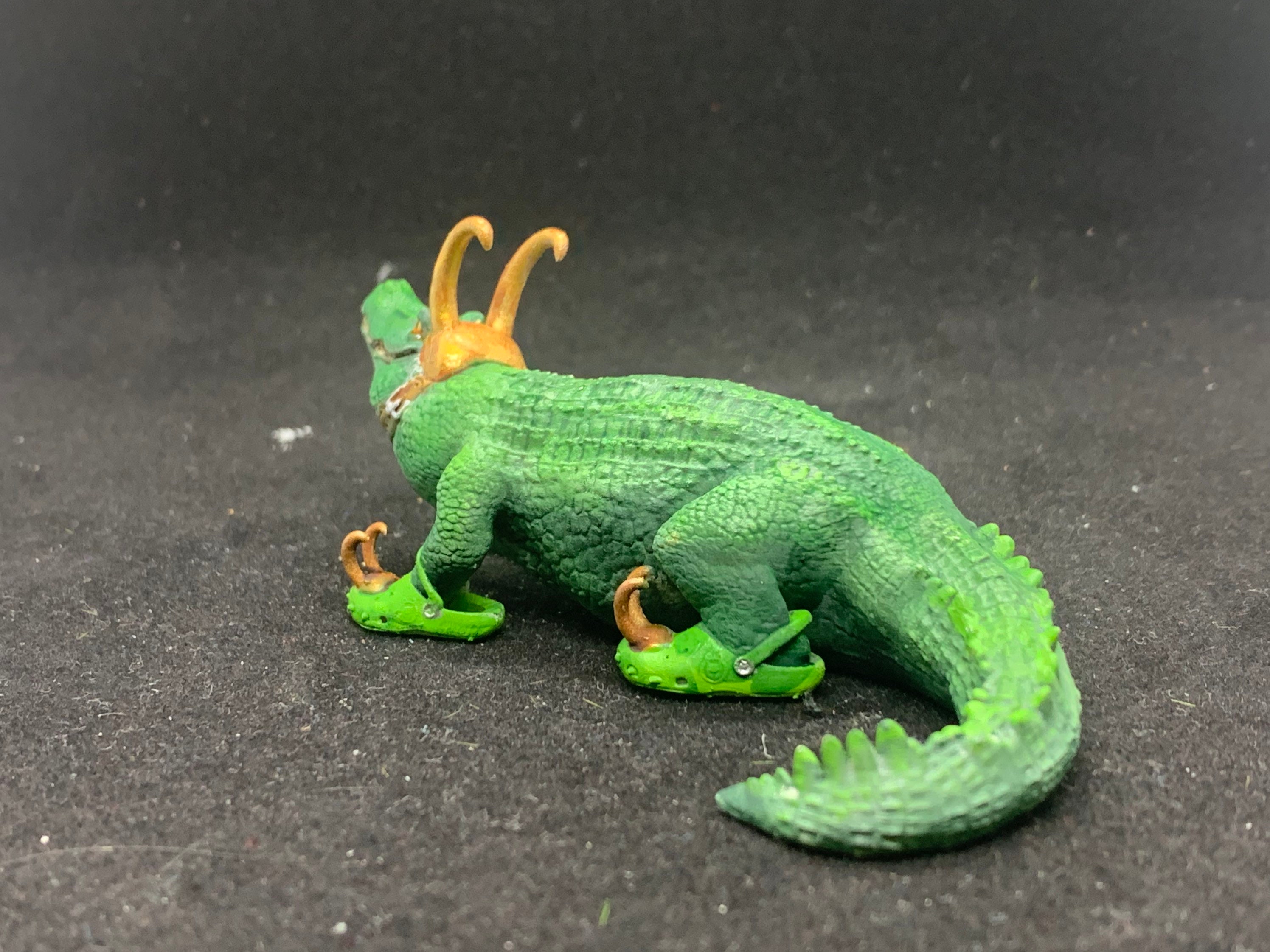 3d Printed Hand Painted Alligator Loki With Crocs - Etsy