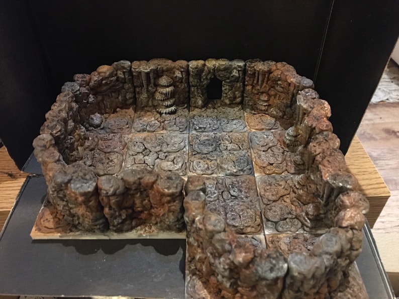 Dungeon Tiles Caverns Starter Set 3d Printed and Painted (includes 4 ...