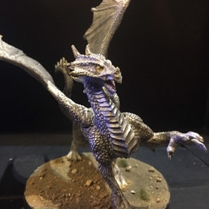 Hand Painted Reaper Miniatures Silver Dragon Dungeons and Dragons - Etsy