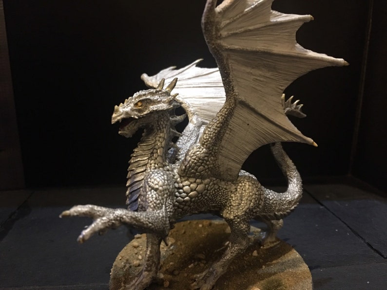 Hand Painted Reaper Miniatures Silver Dragon Dungeons and - Etsy