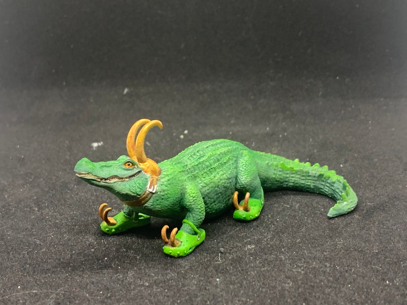 3d Printed Hand Painted Alligator Loki With Crocs - Etsy