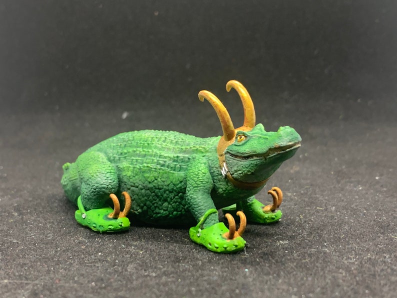3d Printed Hand Painted Alligator Loki With Crocs - Etsy