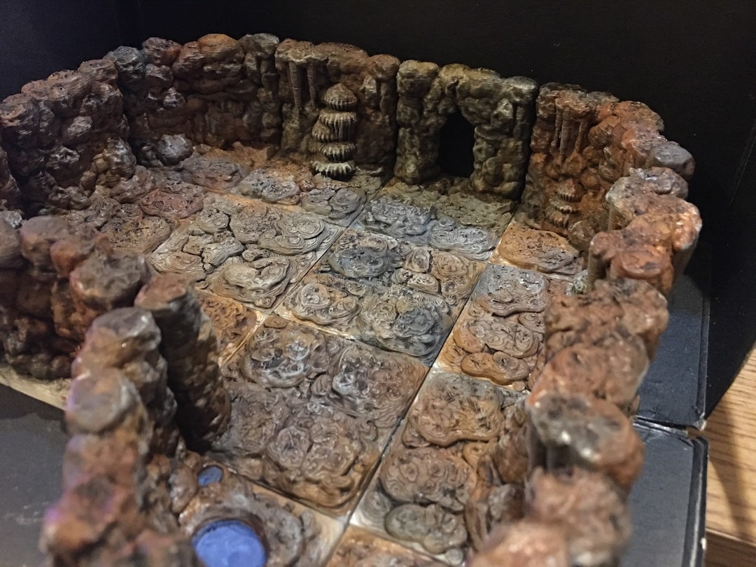 Dungeon Tiles Caverns Starter Set 3d Printed and Painted (includes 4 ...