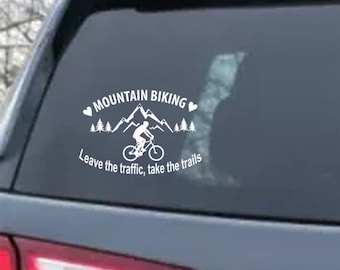 Mountain Bike Window Decal - Etsy