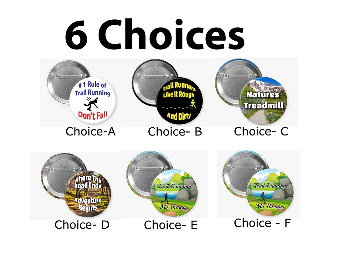 Gift for Trail Runners, Trail Running Buttons, Runner Pinback Buttons ...
