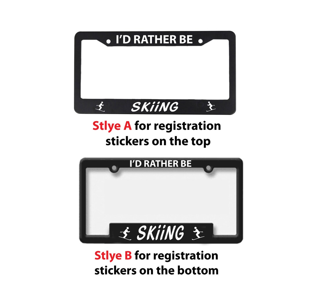 Skiing License Plate Frame - Skier License Plate Frame - Skiing Car Tag ...