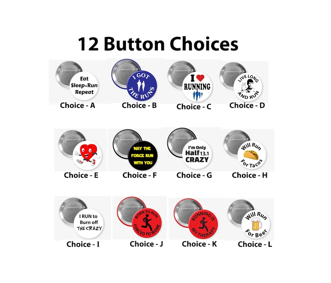 Running Buttons, Runner Pinback Buttons, Gift for Runners - Etsy