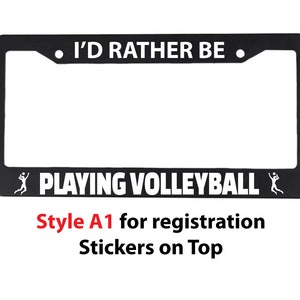 Volleyball License Plate Frame - I'D Rather Be Playing Volleyball Car ...