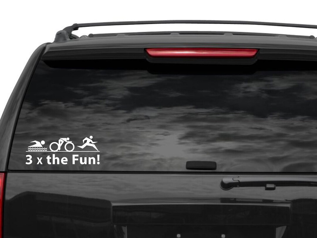 Triathlon Decal - Car Decal - Bumper Sticker, Laptop Decal. Indoor or ...