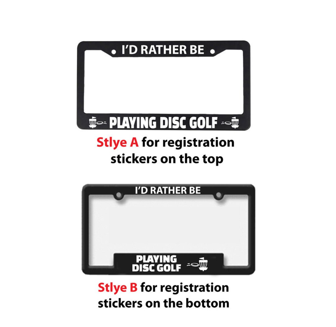 Disc Golf License Plate Frame - I'D Rather Be Playing Disc Golf - Car ...