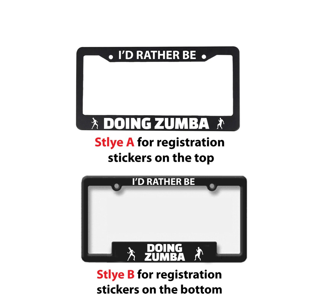 Zumba License Plate Frame I'D Rather Be Doing Zumba Frame Gift for ...