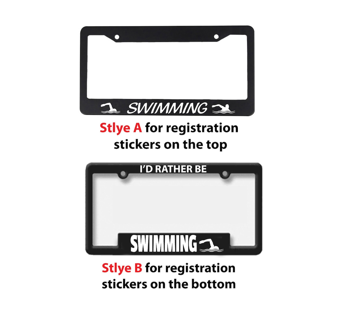 Swimmer License Plate Frame I'D Rather Be Swimming - Gift for Swimmer ...