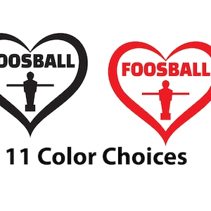 I Love Foosball Sticker - Foosball Decal - Gift for Foosball Players ...