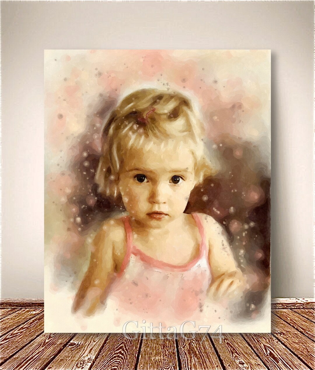 Custom Child From Photo, Digital Watercolor Painting, Personalized ...