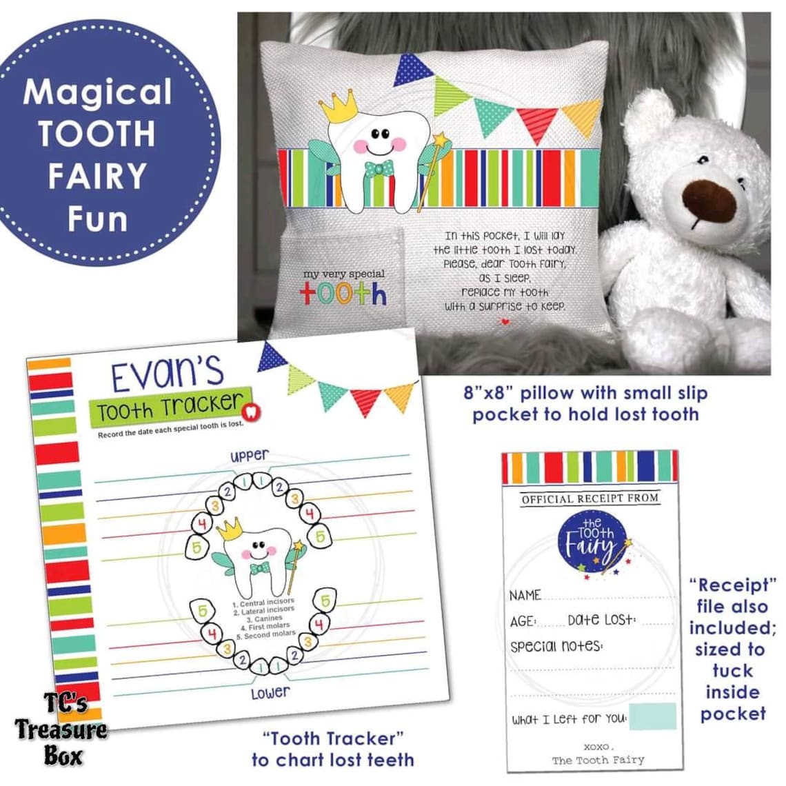 Tooth Fairy Pillow, Lost Tooth Pillow, Tooth Pocket Pillow, Fairy ...