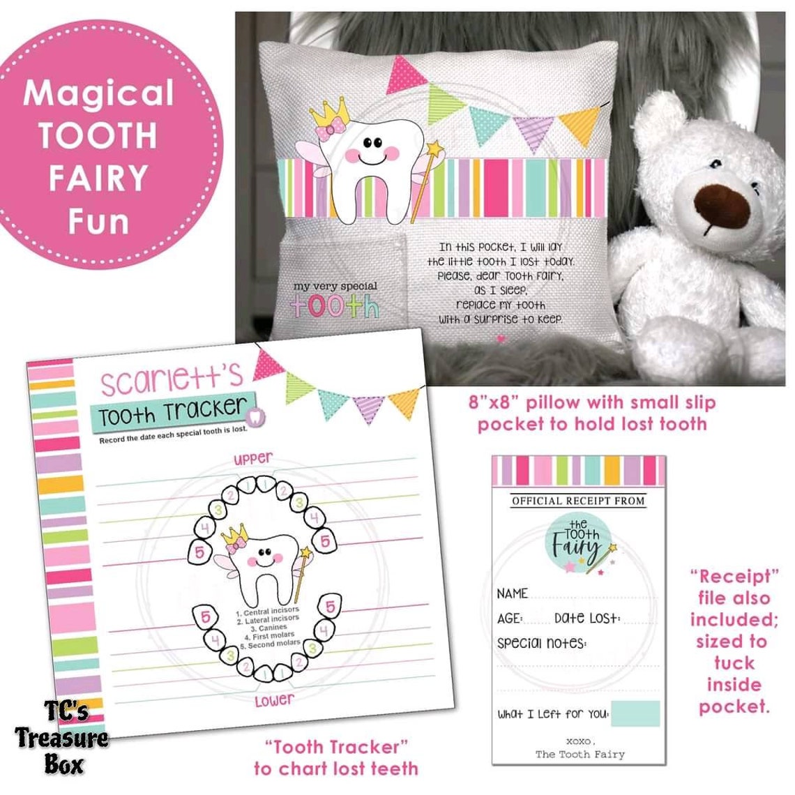 Tooth Fairy Pillow, Lost Tooth Pillow, Tooth Pocket Pillow, Fairy ...