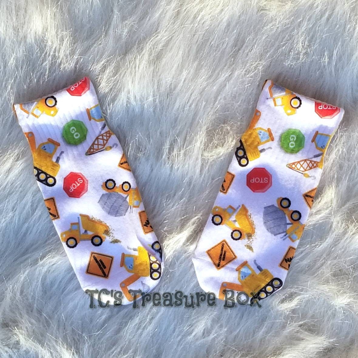 Construction Socks, Construction Truck Socks, Custom Socks, Dump Truck ...