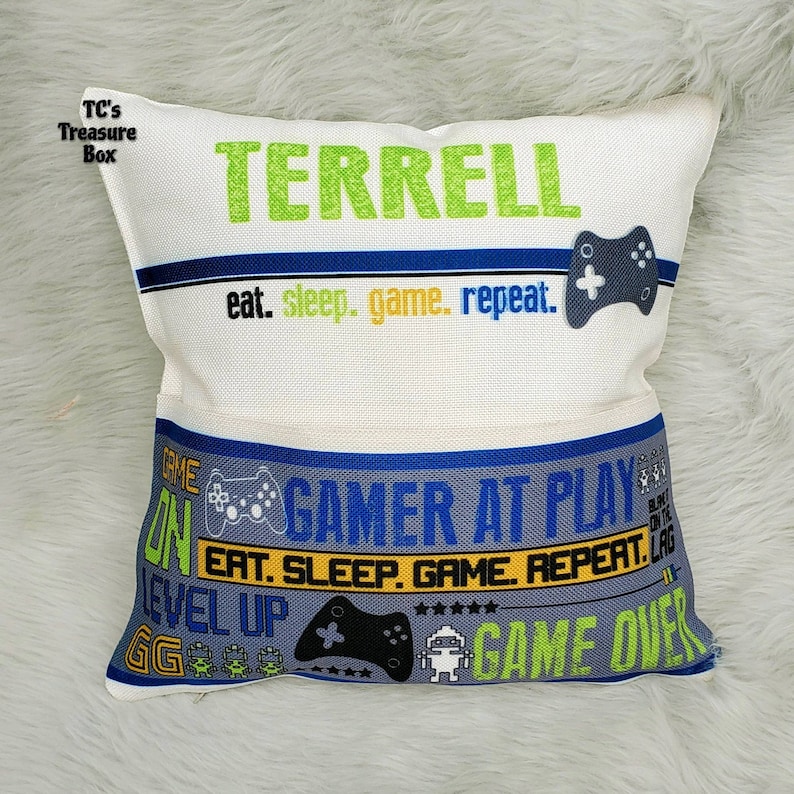 Gamer Pillow Personalized Gamer Pillow Gamer Pocket Pillow - Etsy