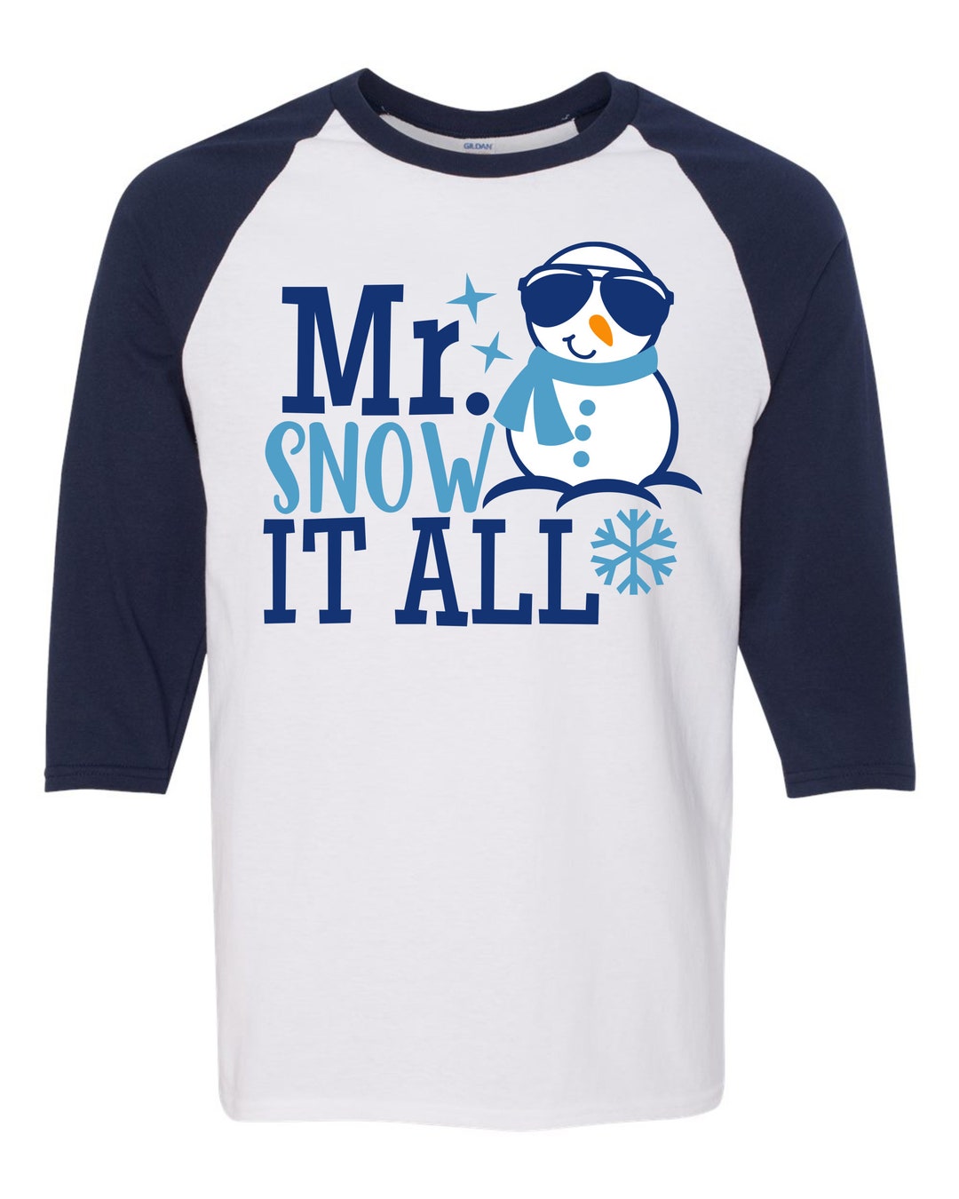 Snowman Shirt, Winter Themed Shirt, Mr Snow It All Shirt, Boy Holiday ...