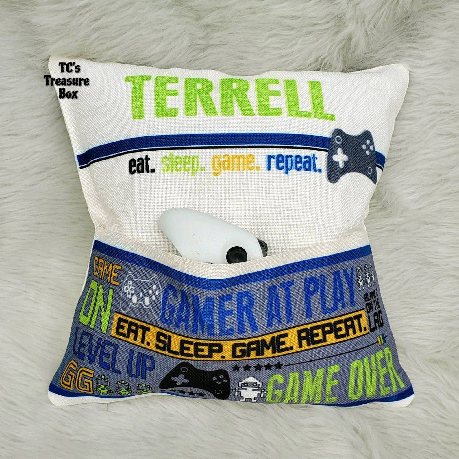 Gamer Pillow Personalized Gamer Pillow Gamer Pocket Pillow - Etsy