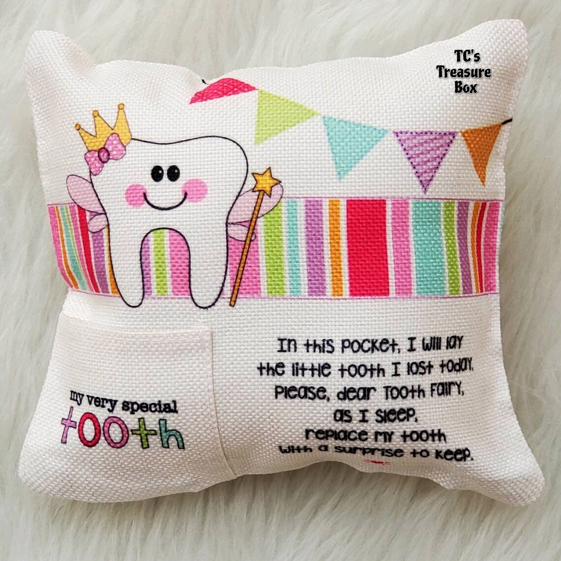 Tooth Fairy Pillow, Lost Tooth Pillow, Tooth Pocket Pillow, Fairy ...