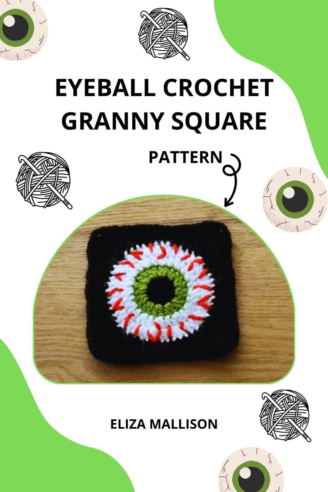 Eyeball Crochet Granny Square - Halloween Crochet - Easy Crochet ...