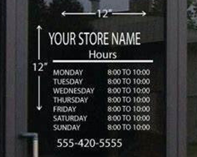 Business Shop Store Window Decal Custom Size Color Custom Design - Etsy