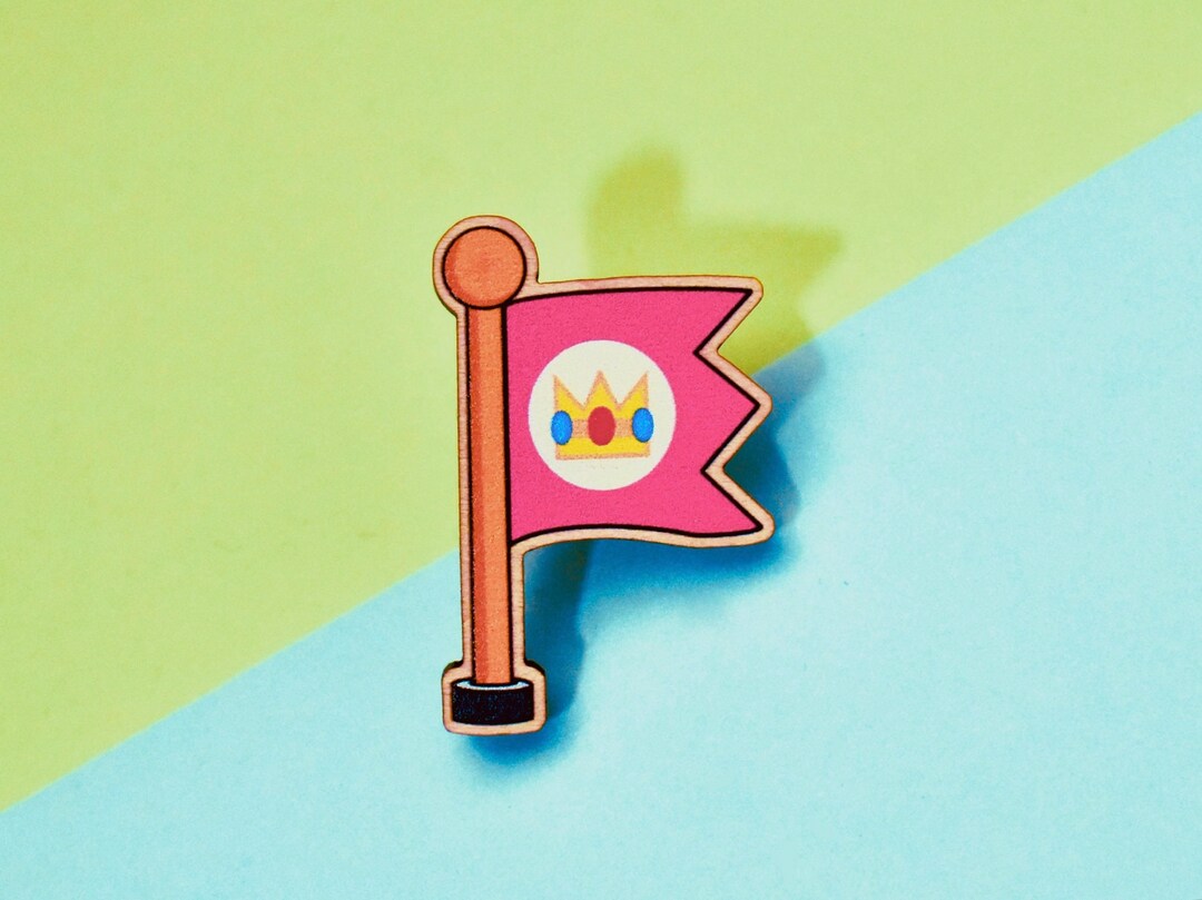 Princess Peach Checkpoint Flag Pin - Super Mario Bros Checkpoint ...